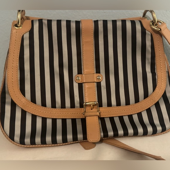 Bags | Henri Bendel Stripped Messenger Bag | Poshmark